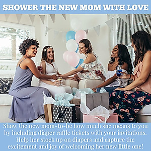 Little Rabbit Floral Themed Diaper Raffle Tickets for Boy Baby Showers, 20 2" X 3” Double Sided Insert Cards for Games by AmandaCreation, Bring a Pack of Diapers to Win Favors & Prizes!