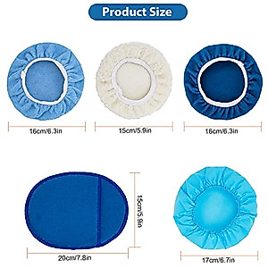 22pcs 6 to 7 Inch Polishing Pad Bonnets Set, Car Polisher Buffing Bonnets Microfiber Waxing Bonnet Car Buffing Wax Cover Kit for Waxing, Cleaning and Polishing