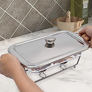 Chafing Dish Buffet Set Warming Tray with Lid Stainless Steel Buffet Server and Oven Safe Glass Warming Tray for Parties Buffets