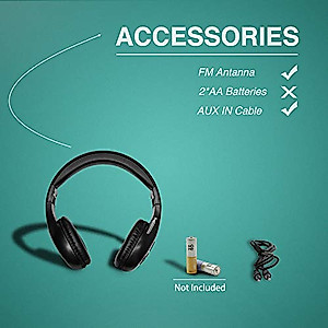 Portable Personal FM Radio Headphones Ear Muffs with Best Reception, Wireless Headset with Built in Radio for Mowing, Jogging, Walking, Daily Works Powered by 2 AA Batteries (Not Included)