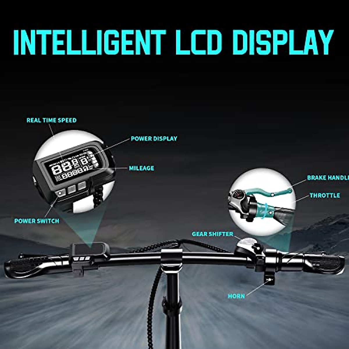 EUY Folding Electric Bike for Adults, 750W Motor 30MPH E Bike, 48V 12.8AH Removable Samsung Cells Battery, 20" Fat Tire Electric Mountain Ebike, Shimano 7-Speed,Dual Shock Absorber