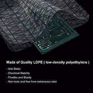 HRX Package 20pcs Large Premium Anti Static Bags with Antistatic Sticker, 12 X 16 inches Open Top ESD Shielding Anti-Static Bag for Motherboard SSD HDD Laptop Electronic Components