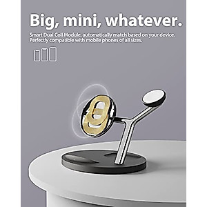 Wireless Charging Station,ZECHIN 3 in 1 Wireless Charger for iPhone 14/13/12/11/Pro/Max/XS/XR/X/8/Plus, Fast Wireless Charging Stand Dock for Apple Watch Series & Airpods(Black)