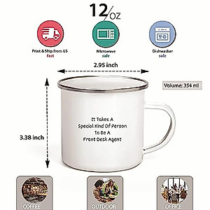 Special Person Gift for Front Desk Agent Receptionist Coworker Humor 12oz Enamel Silver Mug
