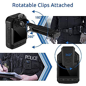 BOBLOV KJ21 Body Camera, 1296P Body Wearable Camera Support Memory Expand Max 128G 8-10Hours Recording Police Body Camera Lightweight and Portable Easy to Operate Clear NightVision (KJ21 Only)