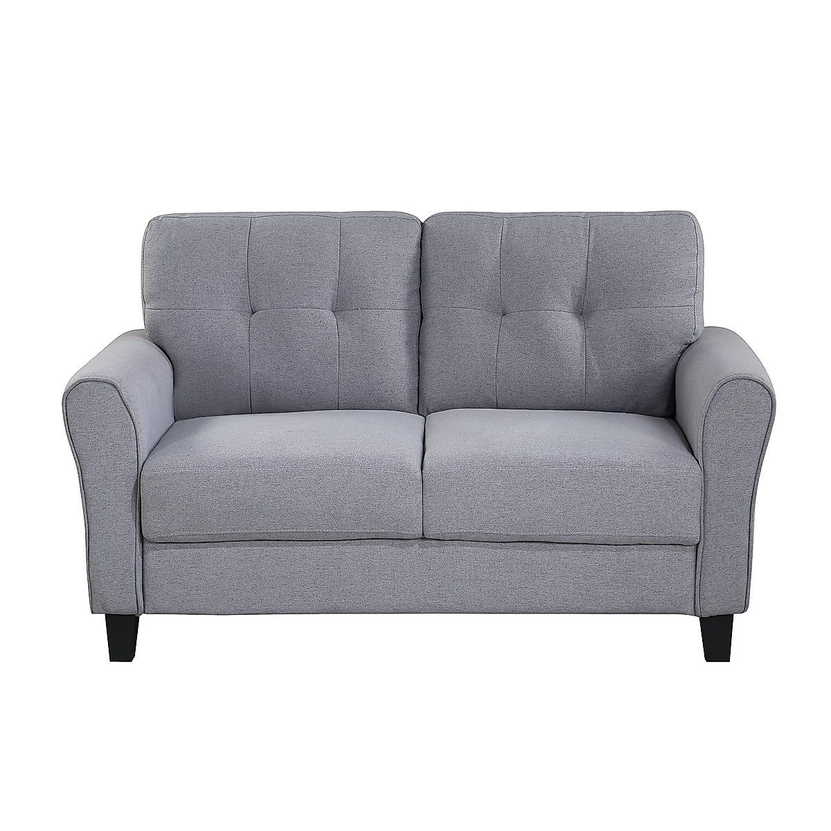TARTOP Sofa 57.5" Modern Living Room Loveseat Linen Upholstered Couch Furniture for Home or Office,2-Seat,Light Grey-Blue