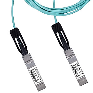 Transuton 10G SFP+ AOC Cable | 10 GBASE SFP+ to SFP+ Active Optical Fiber Compatible with Cisco SFP-10G-AOC-30M, D-Link, Supermicro, Mikrotik, ZTE Devices, 30M/98ft