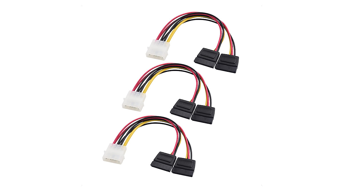 Cable Matters 3-Pack 4 Pin Molex to Dual SATA Power Adapter