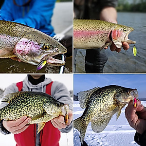 Goture Fishing Spoons Lures,Metal Spoon Trout Lures,Mini Fishing Jigs, Long Distance Casting Fishing Lures for Trout Bass Crappie Pike Saltwater Freshwater, Jigging Spoons with Fishing Tackle Box