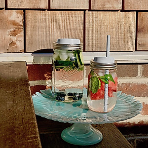 Jarware Translucent Straw, 82679 Wide Mouth Drink Lid, Set of 4