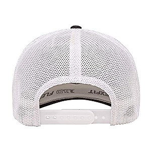 Flexfit Men's 110 Recycled Trucker Mesh Cap-2-Tone, Black/White, OSFA