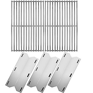 Hongso 19 1/4 inch SUS 304 Grill Grates and 17 3/4 Inch Heat Plates for Jenn-Air 720-0163 Nexgrill 720-0163 Gas Grills