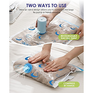 Vacuum Storage Bags, 5 Pack Large Size (32"x22") Reusable Vacuum Compression Space Saving Bag for Clothes, Mattress, Blankets, Duvets, Pillows, Comforters, Quilts, Dresses, Travel