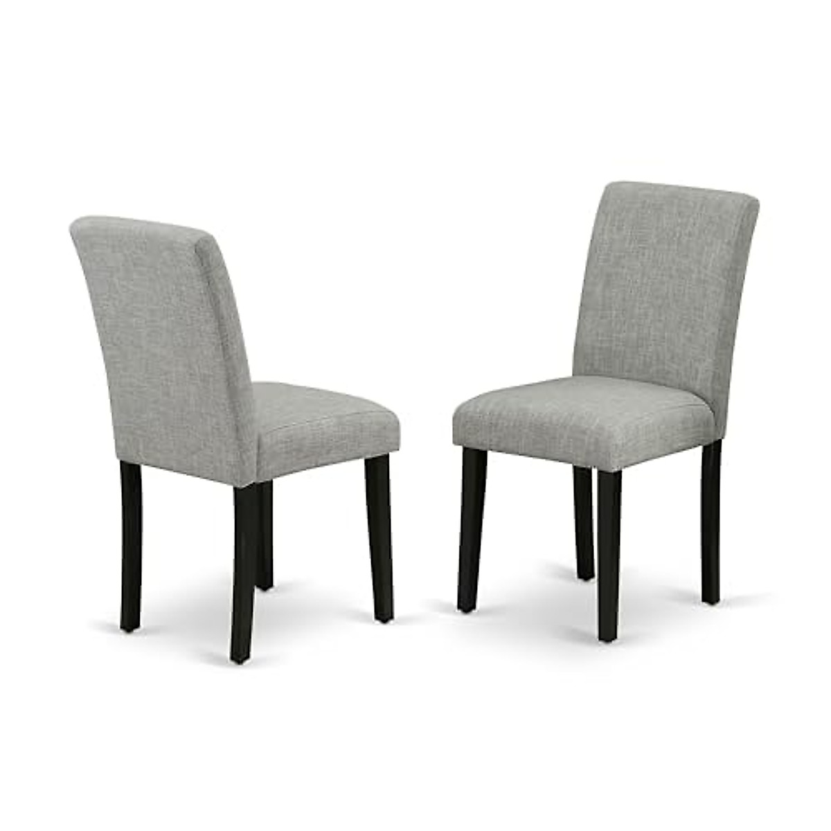 East West Furniture DLAB3-BLK-06 3 Piece Dinette Set for Small Spaces Contains a Round Dining Table with Dropleaf and 2 Shitake Linen Fabric Upholstered Chairs, 42x42 Inch, Black