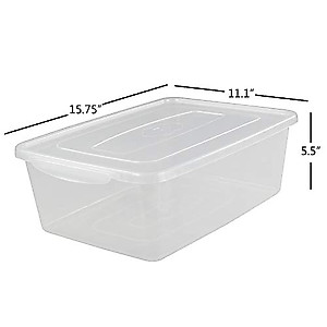 Anbers 16 Quart Clear Latching Storage Containers with Lid, Plastic Storage Box, 2 Packs