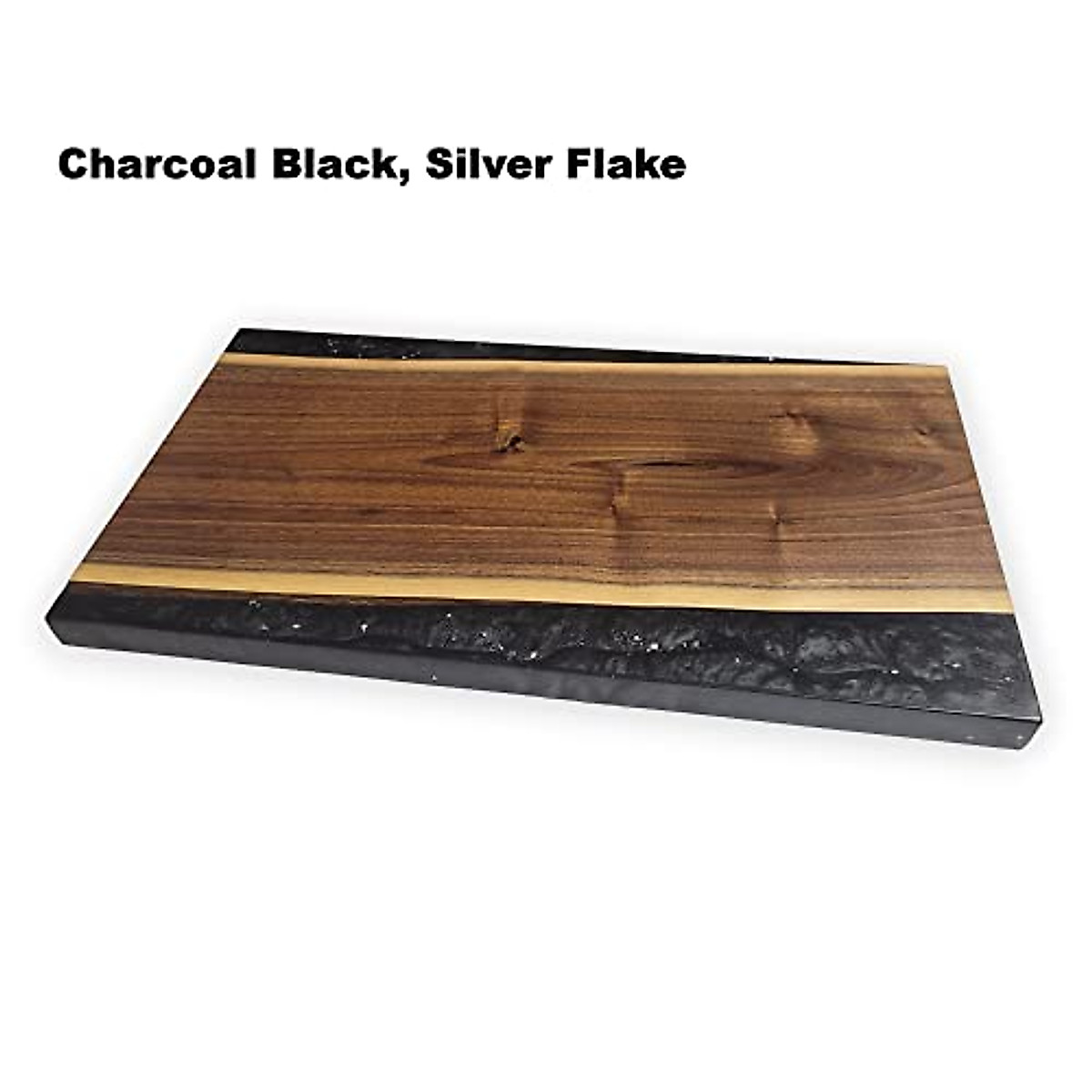 CUSTOM | Black Walnut Live Edge Epoxy River Resin Serving Charcuterie Board | Wood Rustic Serving Tray | Birthday Wedding Housewarming gift (Large 12"X24", 18 Mermaid Dust/NO FLAKE)