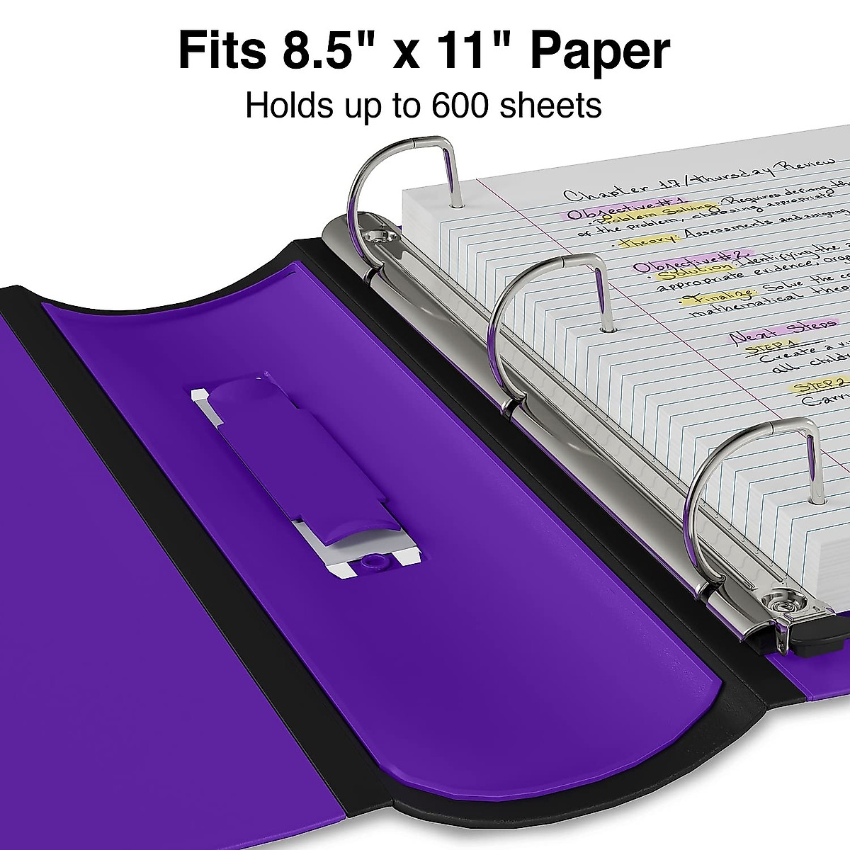 Staples 895621 Better 3-Inch Slant D 3-Ring View Binder Purple (20246)