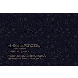 homEdge Premium Espresso Cups and Saucers Set with Espresso Spoons - 2.5 oz, Set of 4, Black