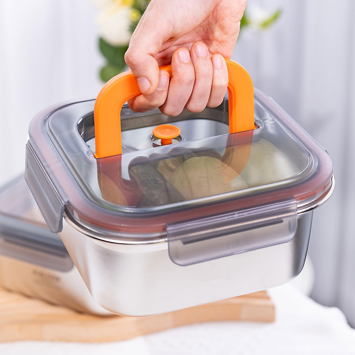 Generic Modern Eco-Friendly 304 Stainless Steel Leak Proof Containers with Silicone Lids - Rectangular Lidded Airtight Food Storage for School, Daycare, Office Lunches, Picnics, Travel Snacks