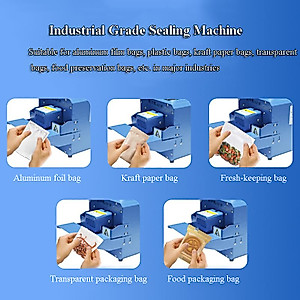 EODSAD Heat Sealer Machine,Automatic Food Plastic Bag Heat Sealing Machine, Continuous Roller Sealer Temperature Control, Commercial Plastic Bag Sealer For Cookies,Small Shops,Home Kitchen