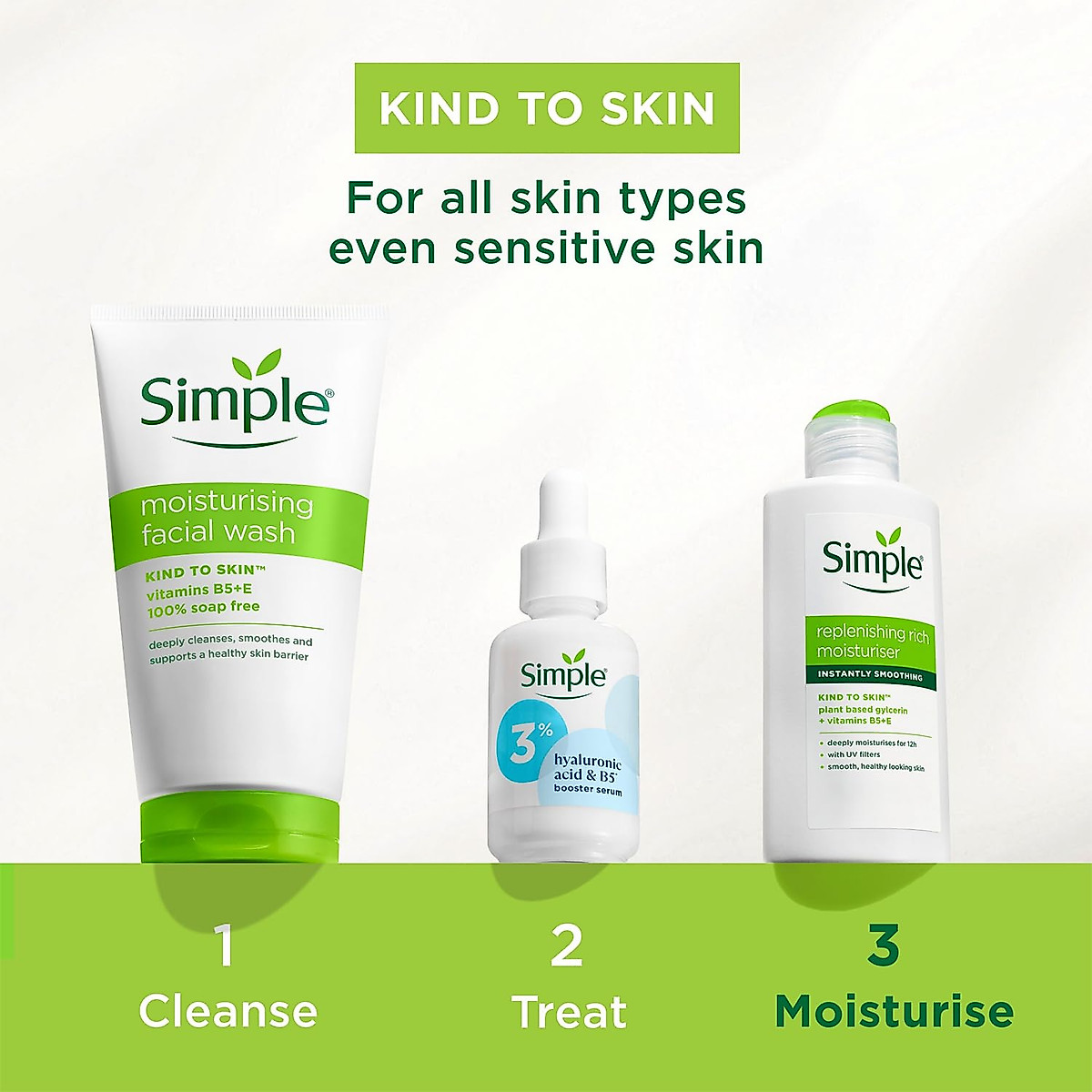6 x Simple Kind to Skin Replenishing Rich Moisturiser 125ml