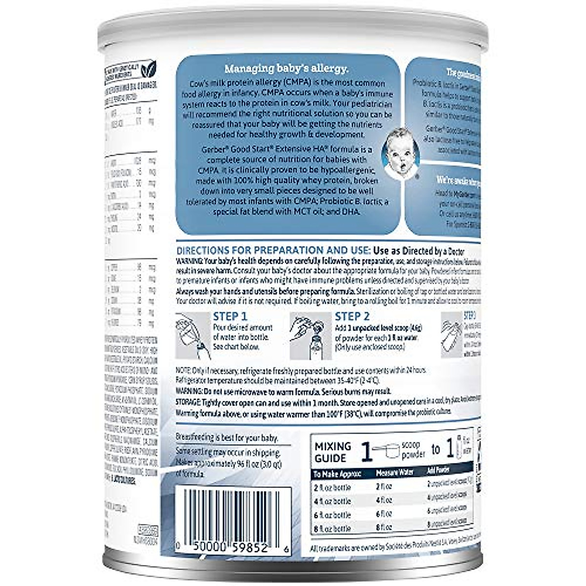 Gerber Good Start Baby Formula Powder, Extensive HA, Hypoallergenic, Stage 1, 14.1 Ounce- Packaging May Vary