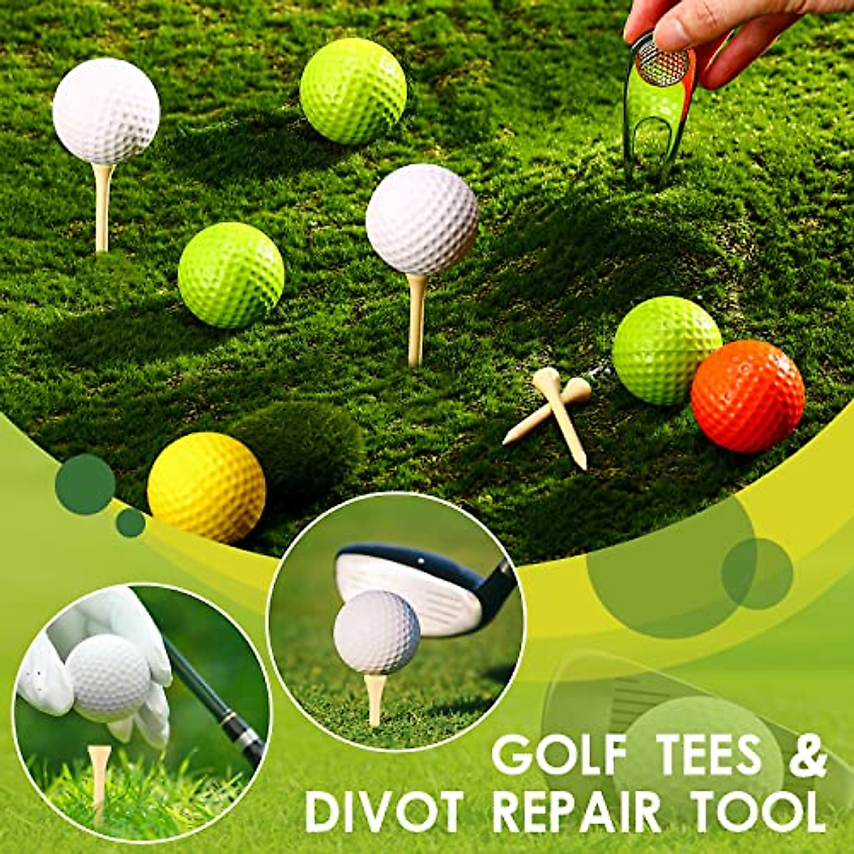 Golf Flask Gift Set 7 oz Stainless Steel Golf Flask with Leather Case Golf Accessories for Men and Women Includes Drinking Flasks Divot Tool Ball Marker and 4 Golfer Tees