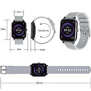 Smart Watch with Call Receive/Dial for Android Phones and iPhone Compatible,Waterproof Fitness Watch with Heart Rate SpO2 Sleep Tracker Voice Control Sport Smartwatch for Women Men Gray