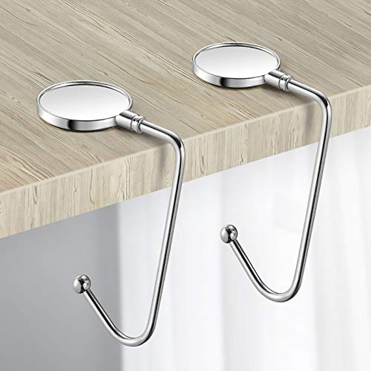 VOSAREA 6PCS Metal Bag Hangers Purse Hooks Christmas Stocking Handbag Holder for Table Desk