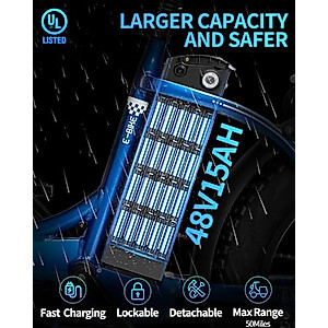 Folding Electric Bike for Adults, 1000W Folding Ebike with 48V 15AH Removable Battery, 20" Commuter Cruiser Bike 30MPH & 50 Mile Step-Thru City Bicycle w/Bag