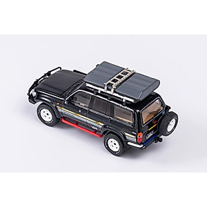 FloZ for KengFai for Toyota for Land Cruiser for LC80 Off-Road Vehicle Pearl Black Off Road Edition 1:64 Truck Pre-Built Model