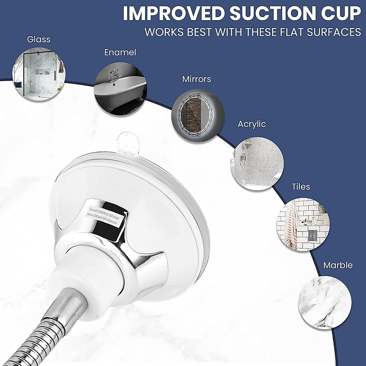MIRRORVANA Flexible Round Fogless Shower Mirror for Shaving with Height Adjustable Gooseneck Extension, 360° Swivel and Upgraded Suction Cup - Shatterproof 6.7" Diameter Surface