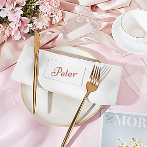 BENECREAT 20PCS 3.5x2 Inch Clear Acrylic Sheet Rectangle Table Place Cards Name Plates for Banquet Wedding Christmas Party Decoration, Office Sign, DIY Project, 3mm Thick