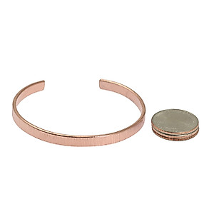 John S. Brana Chased Copper Cuff Bracelet Handmade Jewelry - Durable Copper - 100% Solid Copper (7 Inches)