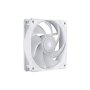 Cooler Master SickleFlow 120 ARGB Fan (White Edition) - 120mm Square Frame Fan, Air Balance Curve Blade Design, PWM Control for Computer Case & Liquid Radiator (SickleFlow 120 ARGB, White)