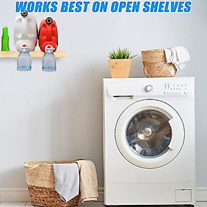 HINSOCHA Laundry Detergent Cup Holder & Drip Tray (2-Pack), No-Mess Drip Catcher with Fixed Screw and Removable Silicone Mat, Blue