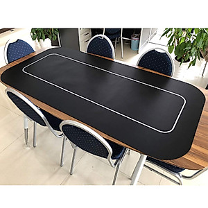 Yuanhe 70" x 35" Portable Rectangle Sure Stick Rubber Foam Poker Table Top Layout Poker Mat (Black)