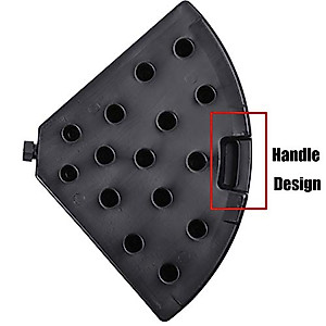 Sunnyglade 18.9" 4Pcs 13L Fan Shaped Water or Sand Filled Umbrella Base/Fan Style Self-Filled Cantilever Offset Umbrella Base Stand Suitable for All Kinds of Cross Tiles (Black)