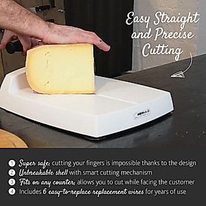 Cheese Slicer With Adjustable Thickness - Wire Cheese Slicer For Mozzarella Cheese, Cheddar Cheese, Gouda Cheese - Cheese Slicers For Block Cheese Heavy Duty Wires