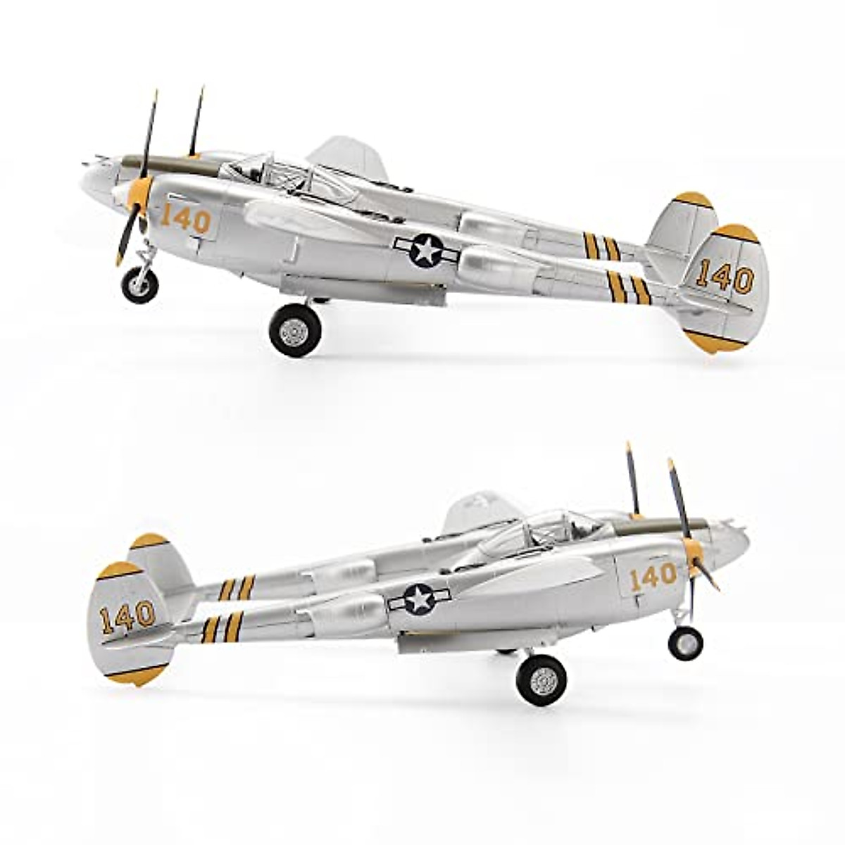 RoofWorld 1/72 Scale Replica Fighter Airplane Military Aircraft Model P-38 Fighter Lightning WWII Model Plane USA Army Military Models Collection