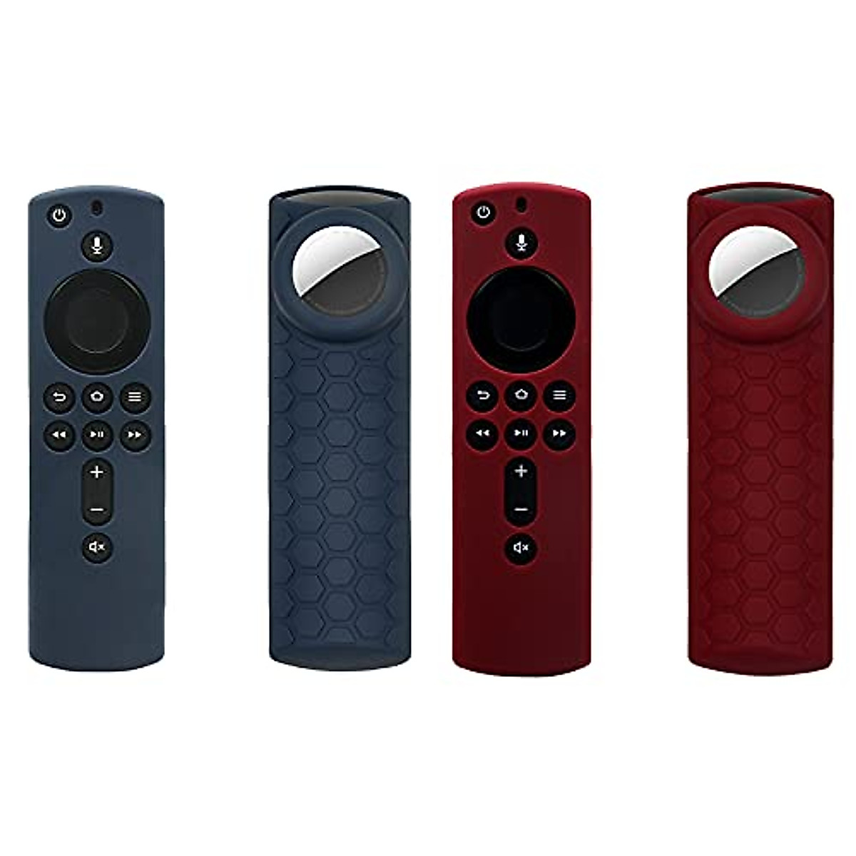 [2 Pack] Fir-Stick Remote Cover Case with Airtag Holder (Glow in The Dark) Compatible with Fir TV Stick 4K,Tracker Cover for Tile Sticker 2020 and Airtag 2021 (Green & Sky Blue)