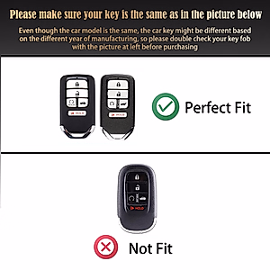 Key Fob Cover for Honda, Silicone Key Fob Case Shell with Keychain Compatible with Honda Accord Civic Pilot CRV HRV CRZ Fit Odyssey Ridgeline Passport JED Spirior Crider Crosstour 2017-2021 (2Pcs)