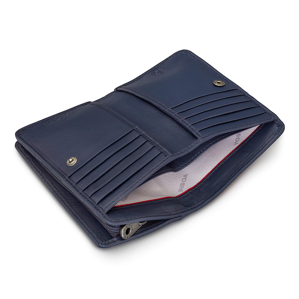 Yoshi Jane Austen Bookworm Flap Over Ladies Purse, Genuine Leather Womens Wallet, Navy, One Size, Classic