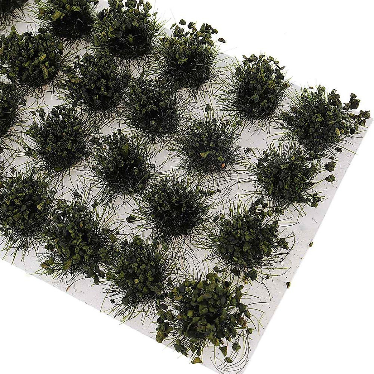 28 Pcs Green Bushy Tufts Lowland Shrubs Tuft Terrain Model Kit Static Scenery Model DIY Miniature for Train Landscape Railroad Scenery Sand Military Layout Model War Gaming Terrain