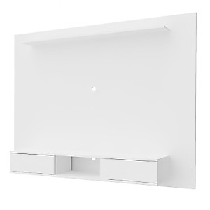 Naomi Home Zola Multi Storage Wall Media Center for up to 70 inch TVs, Entertainment Center with Storage, Floating TV Stand with 2 Sliding Doors and 2 Floating Wall Shelves, UV Painting Finish White