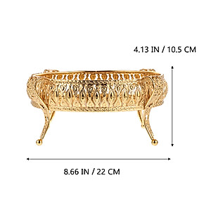 Cabilock 3 Pcs Metal Fruit Plate Offering Plate Fruit Basket Holder Serving Dishes Offering Bowl Snack Serving Tray Cookie Storage Bowl Dry Fruits Biscuit Gold Plated Iron Dried Fruit Plate