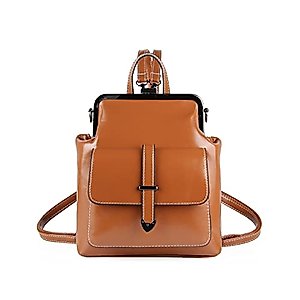 Ynport Leather Mini Backpack Purse for Women Girls Fashion Carry On Backpack Travel Casual Black Shoulder Bag for School