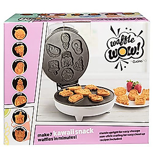 Kawaii Fun Snacks Mini Waffle Maker - 7 Different Food Japanese Style Designs Featuring an Avocado, Pizza, Ramen, Taco & More - Cool Electric Waffler for Amazing Kids Easter Morning Breakfast or Gift