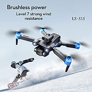 drones with camera for adults 4k HD dual camera Automatic obstacle avoidance One Touch Take-off and Landing Trajectory flight (Black)
