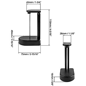 QWORK Paper Memo Holder Receipt Holder, 2 Packs Black Receipt Invoice Spike Stick Bill Fork Memo Note Spike with Safety Cap and Base